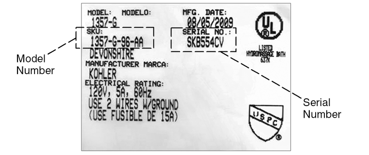 Identifying Your Bath or Whirlpool Model